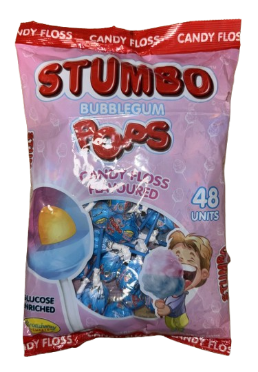 Stumbo Bubblegum Pops Candy Floss 48 Units – The South African Spaza Shop